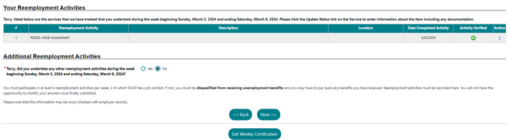 Complete My Weekly Reemployment Activities | Iowa Workforce Development